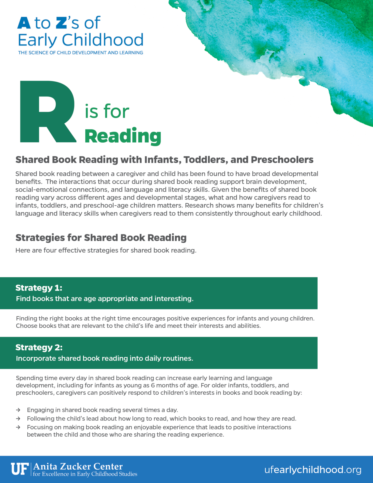 Letter R - Reading - Anita Zucker Center